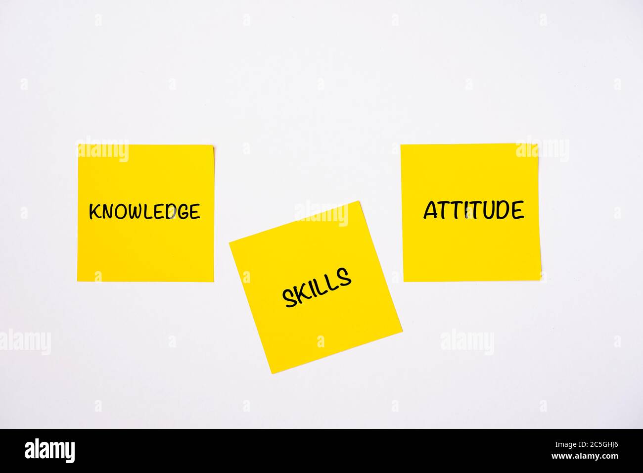 Knowledge, Attitude and Skills wordings on sticky notes isolated ...
