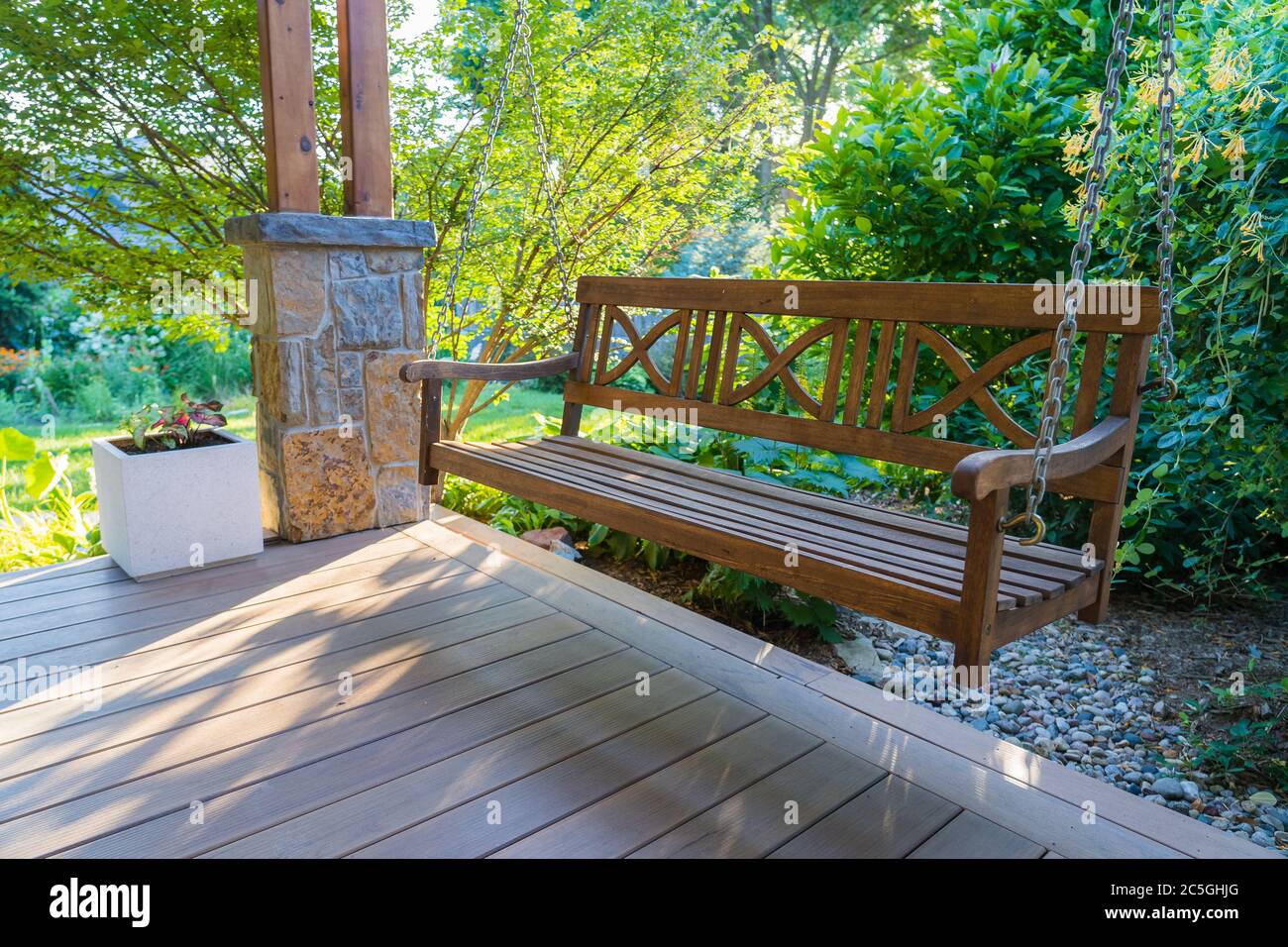 Porch Swing In The Sunset