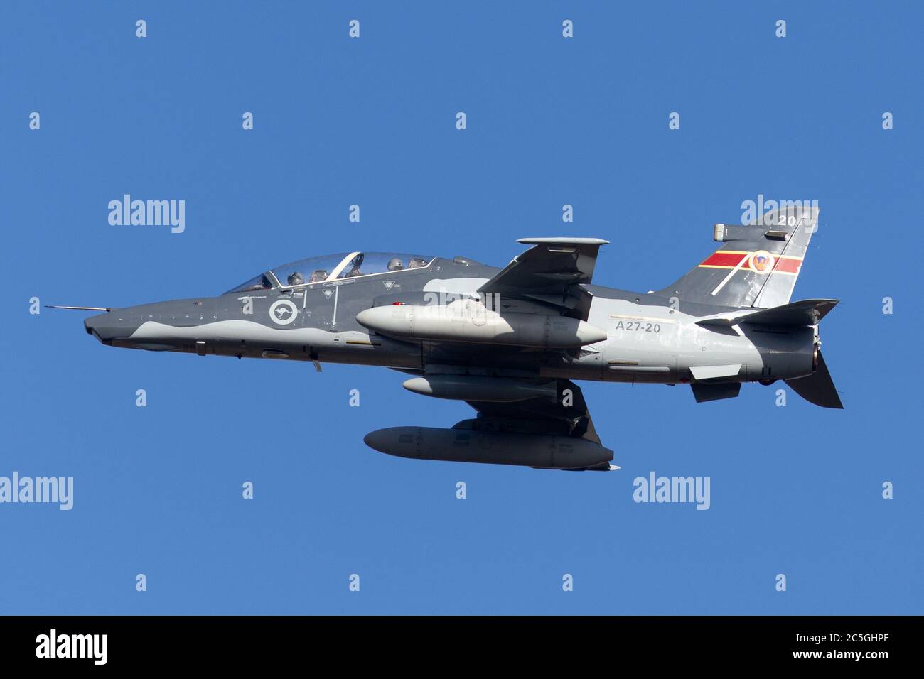 Royal Australian Air Force (RAAF) BAE Hawk 127 lead in fighter trainer aircraft A27-20 from 79 ...