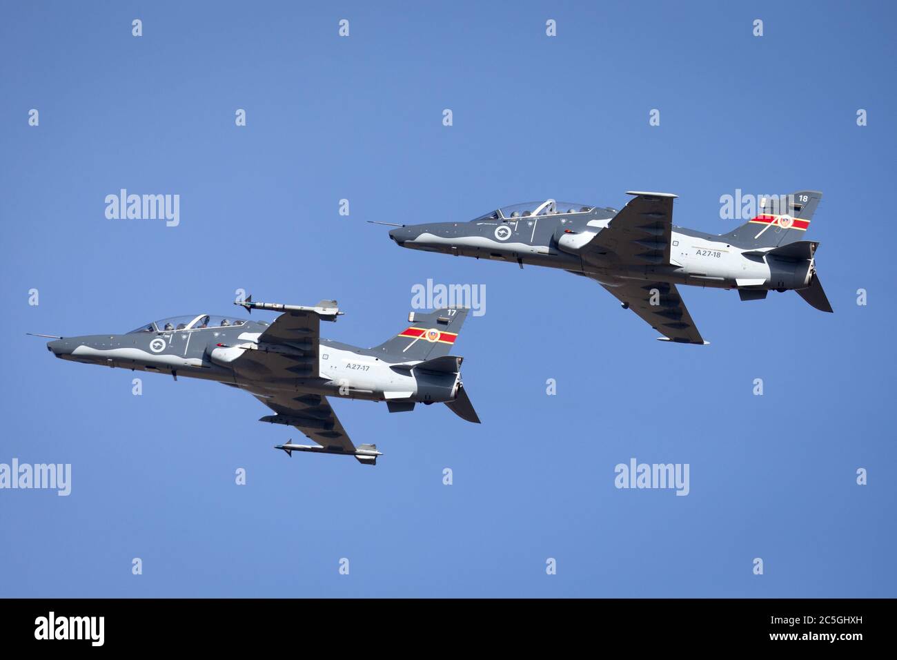 Two Royal Australian Air Force (RAAF) BAE Hawk 127 aircraft from 79 ...