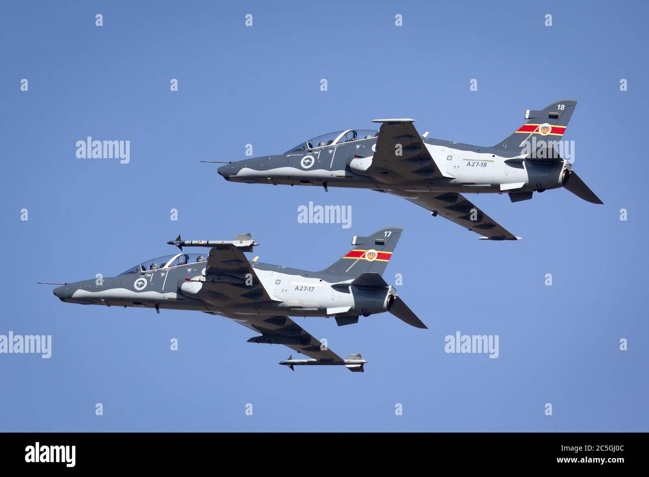 Two Royal Australian Air Force (RAAF) BAE Hawk 127 aircraft from 79 ...