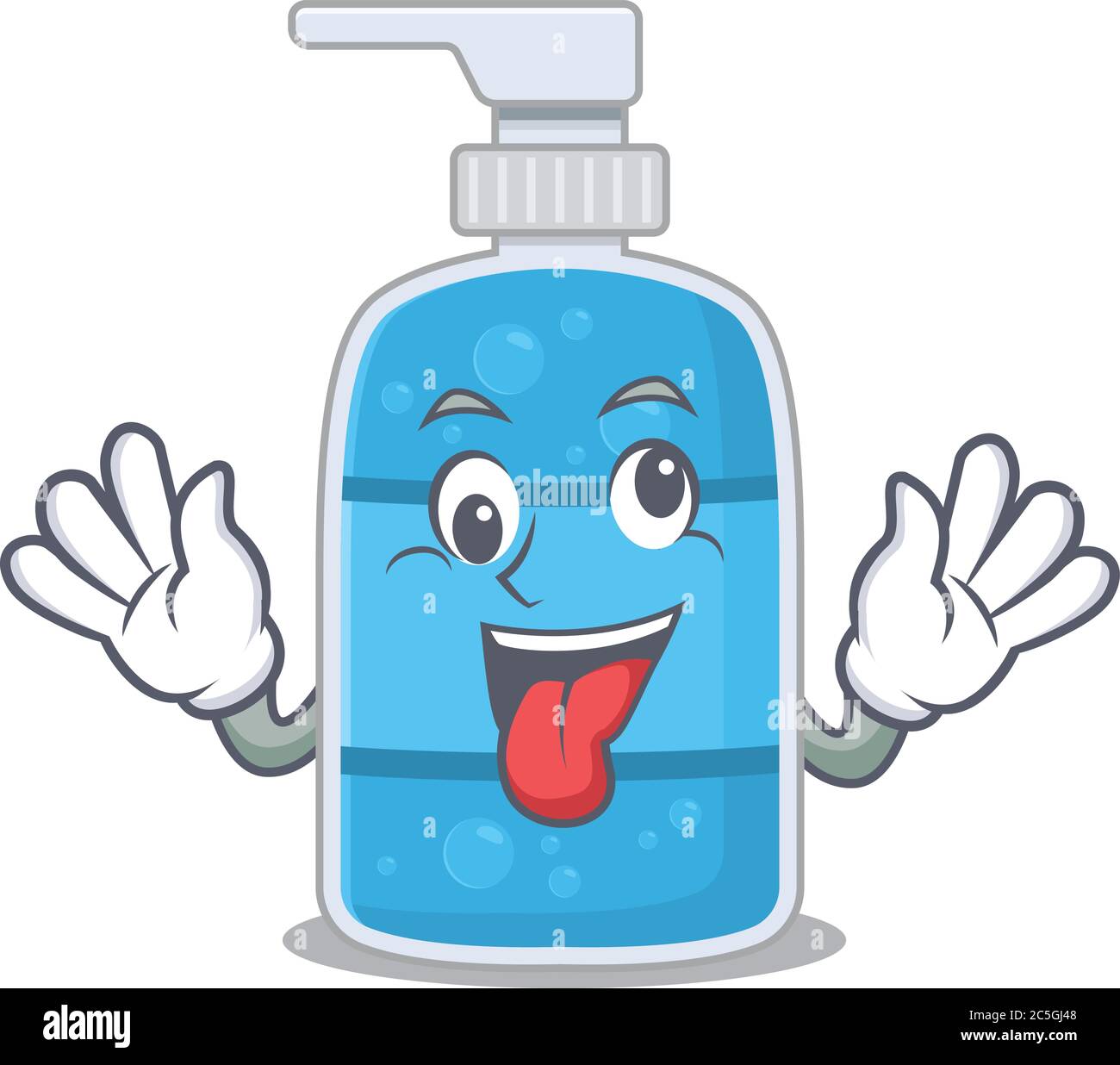 A mascot design of hand wash gel having a funny crazy face Stock Vector ...