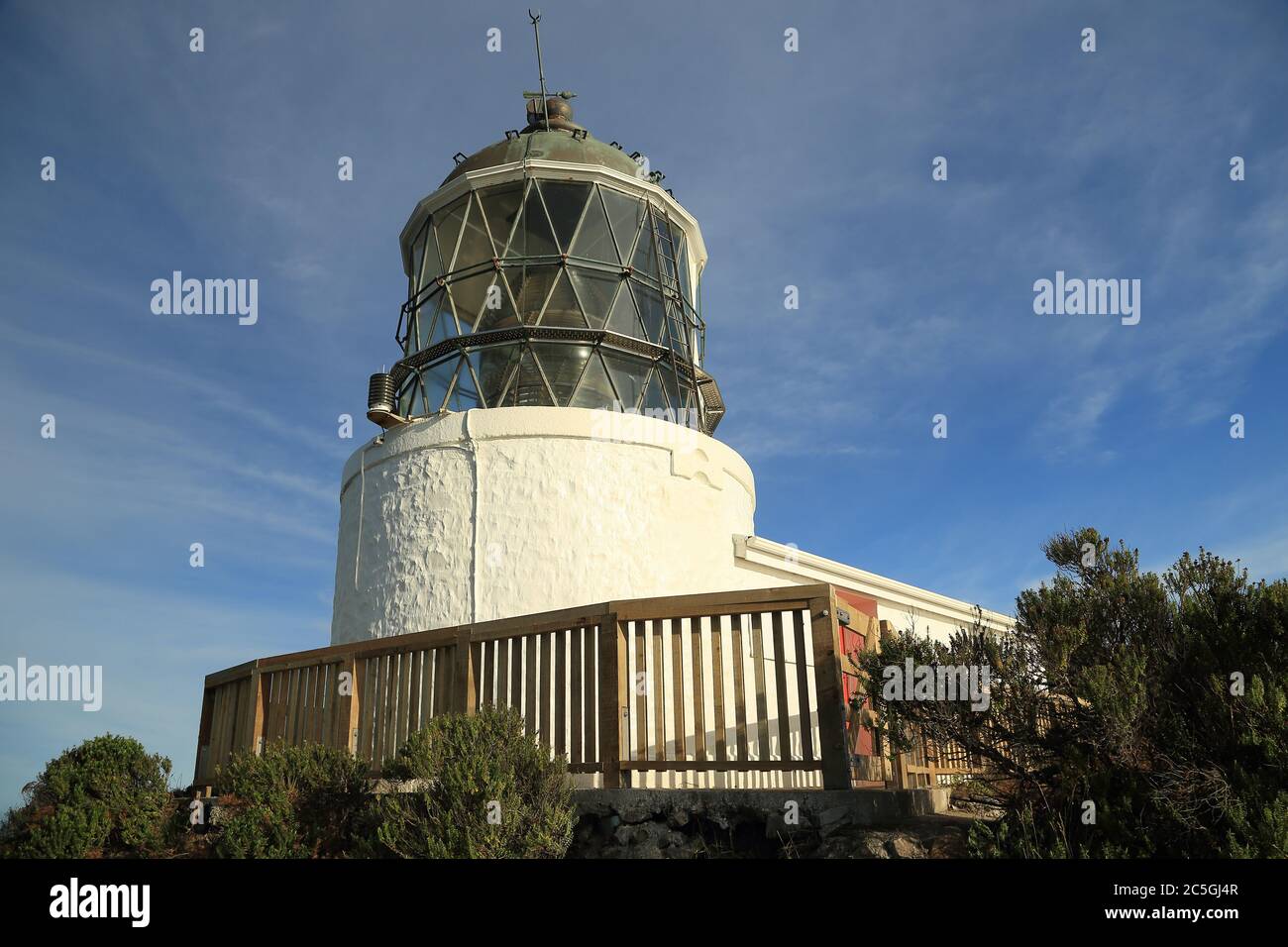 Close up view of Nugget Point lighthouse in South Otago New Zealand ...