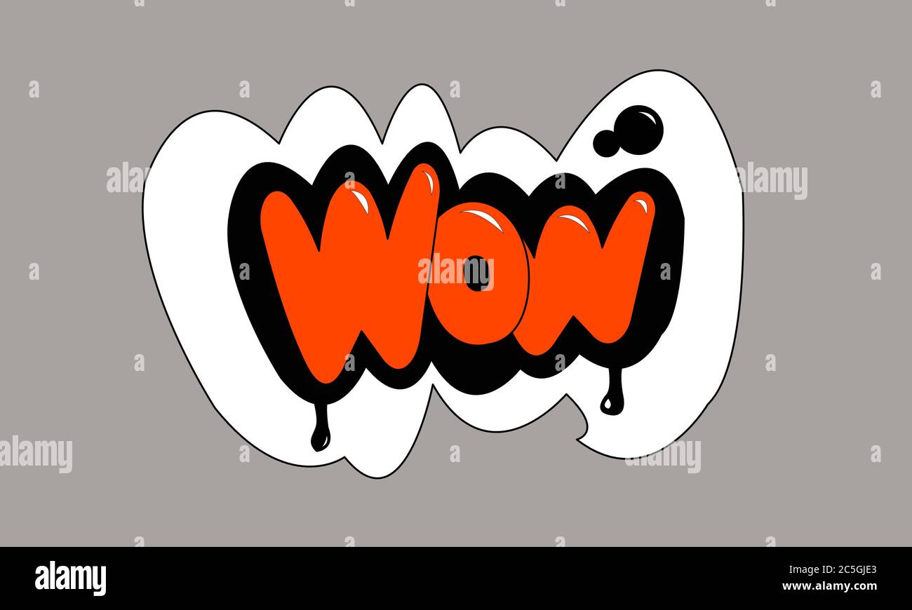 vector graphic word - wow, lettering, sticker Stock Vector Image & Art ...
