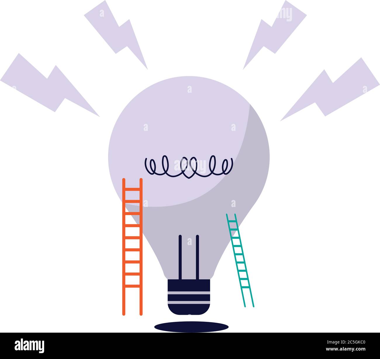 ladder of thoughts and generating ideas vector illustration desing ...