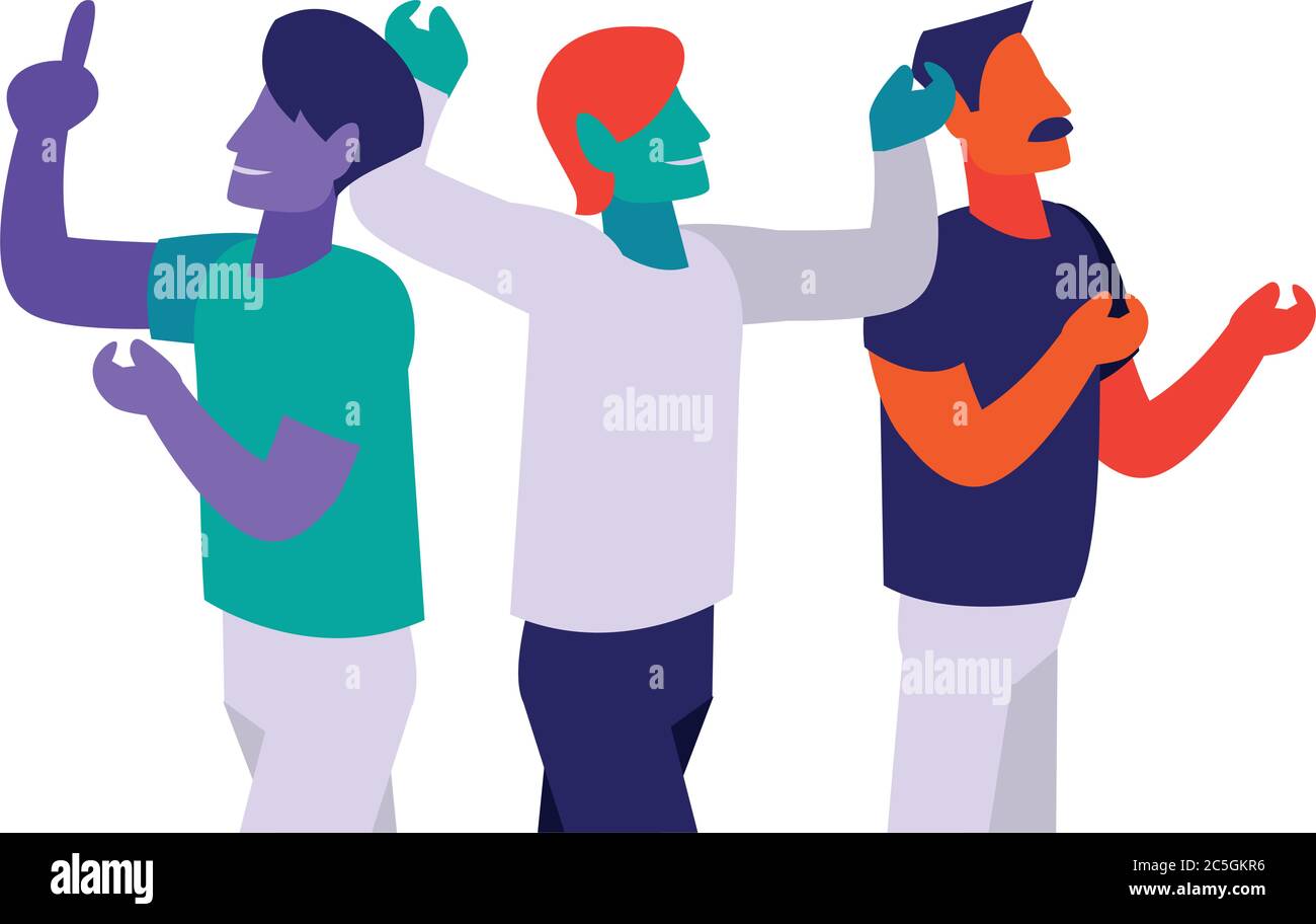 Men with positive thoughts and messages vector illustration desing ...