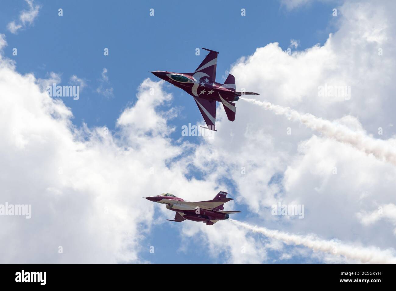 Two Republic of Singapore Air Force (RSAF) Lockheed Martin F-16CJ ...