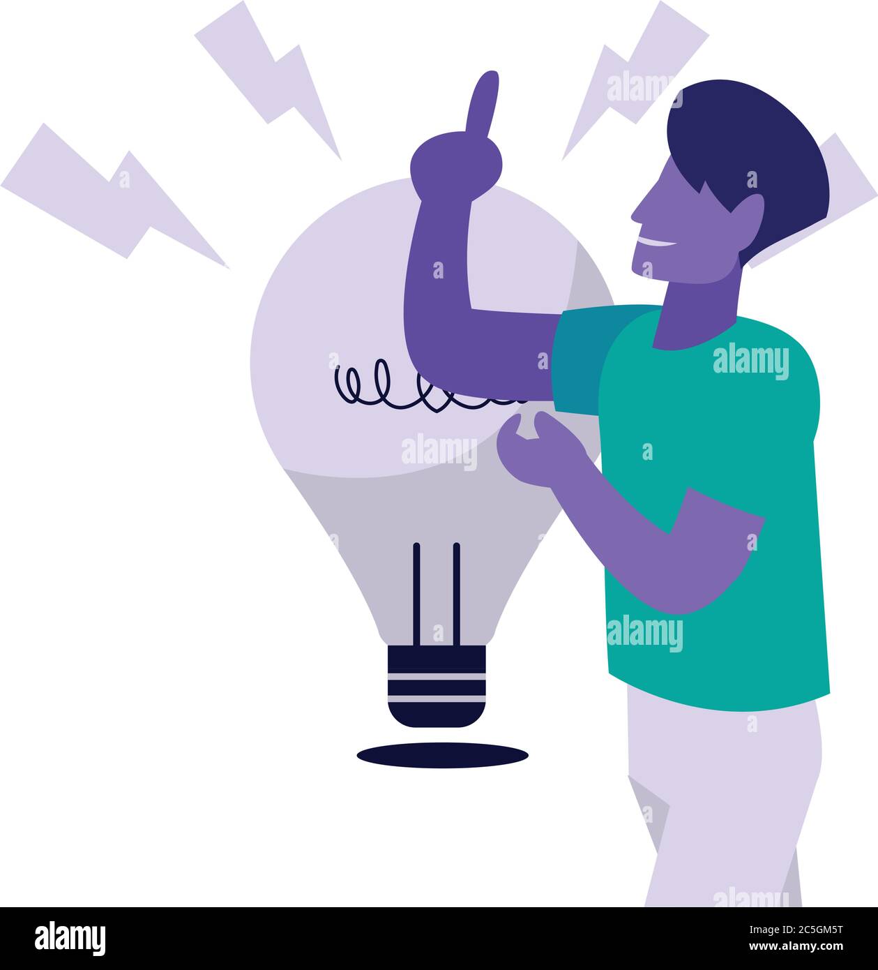 man with concept and creation ideas vector illustration desing Stock ...