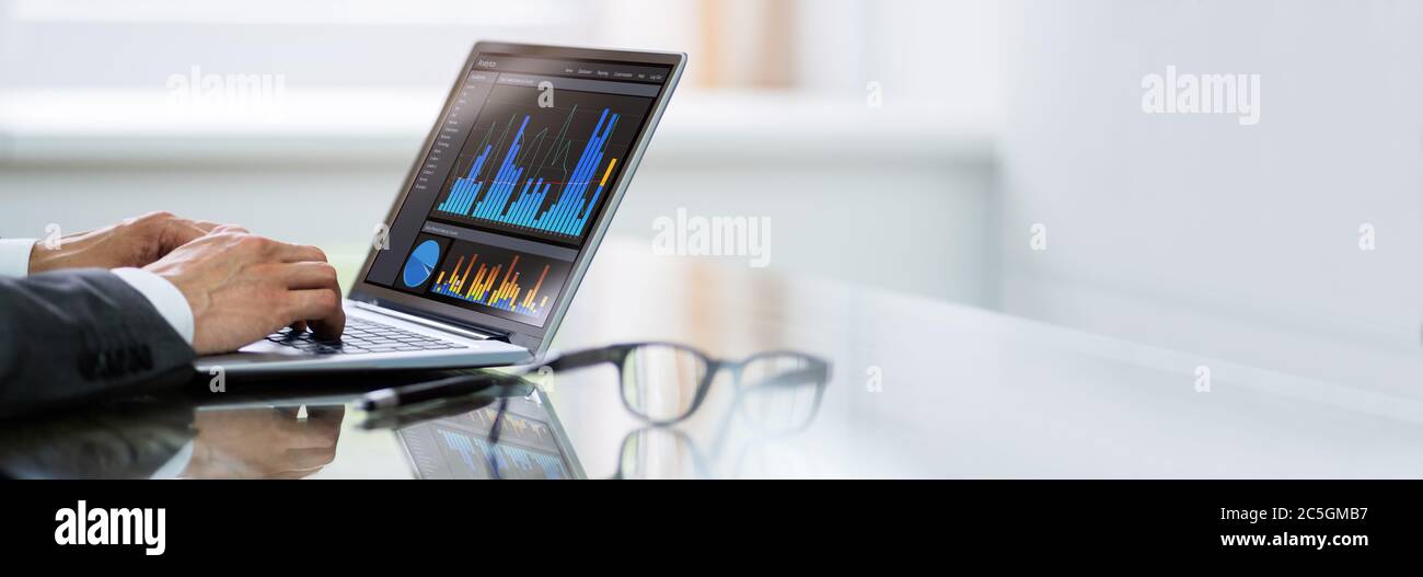 Businessman Using Business Analytics Information Technology On Laptop ...