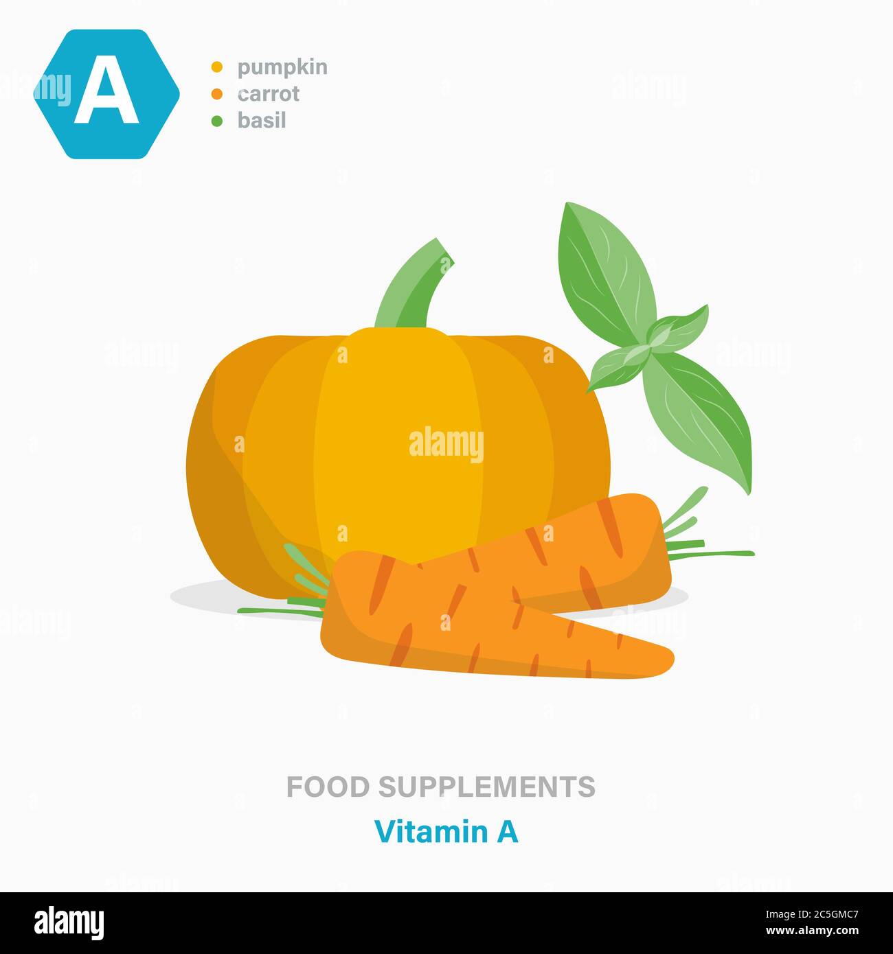 Vector flat isolated icon of food supplements - Vitamin A Stock Vector ...