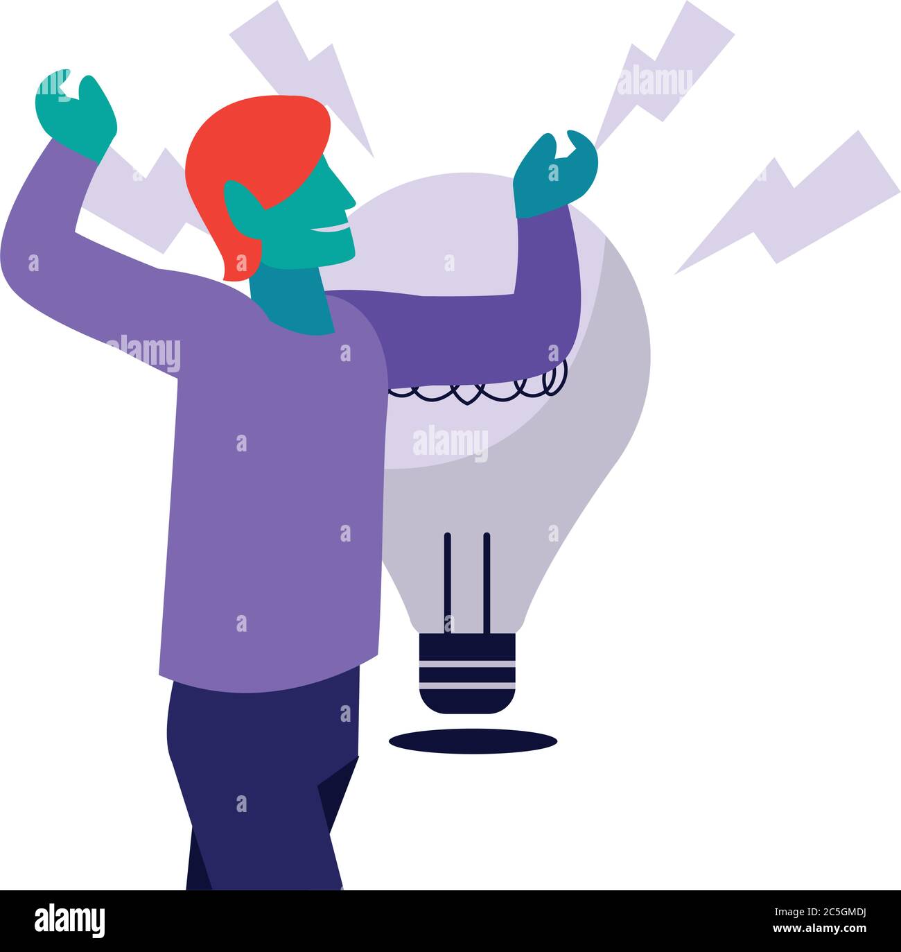 man with concept and creation ideas vector illustration desing Stock ...