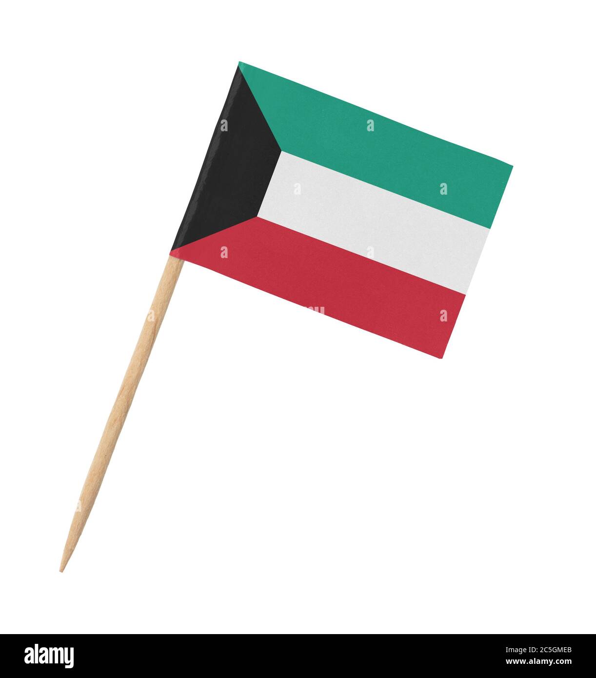 Small paper Kuwaiti flag on wooden stick, isolated on white Stock Photo ...