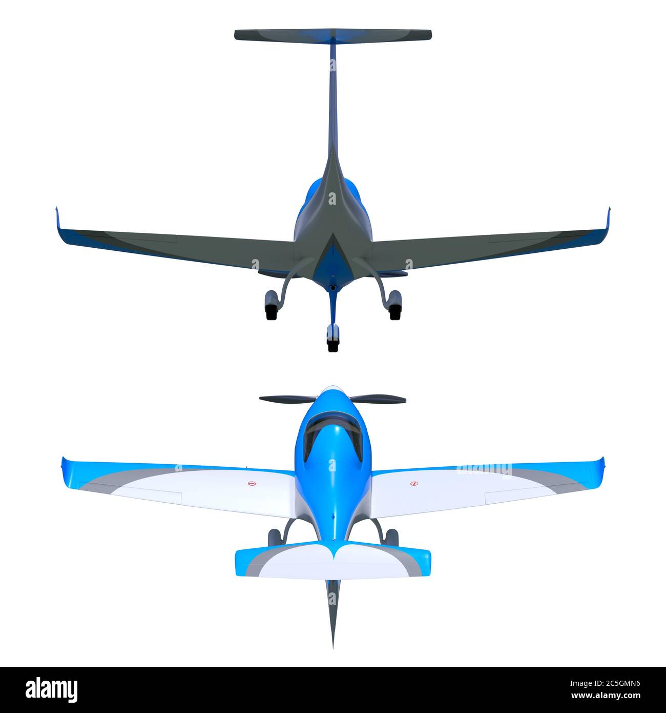 3d render of a light sport aircraft. Small general aviation plane model ...