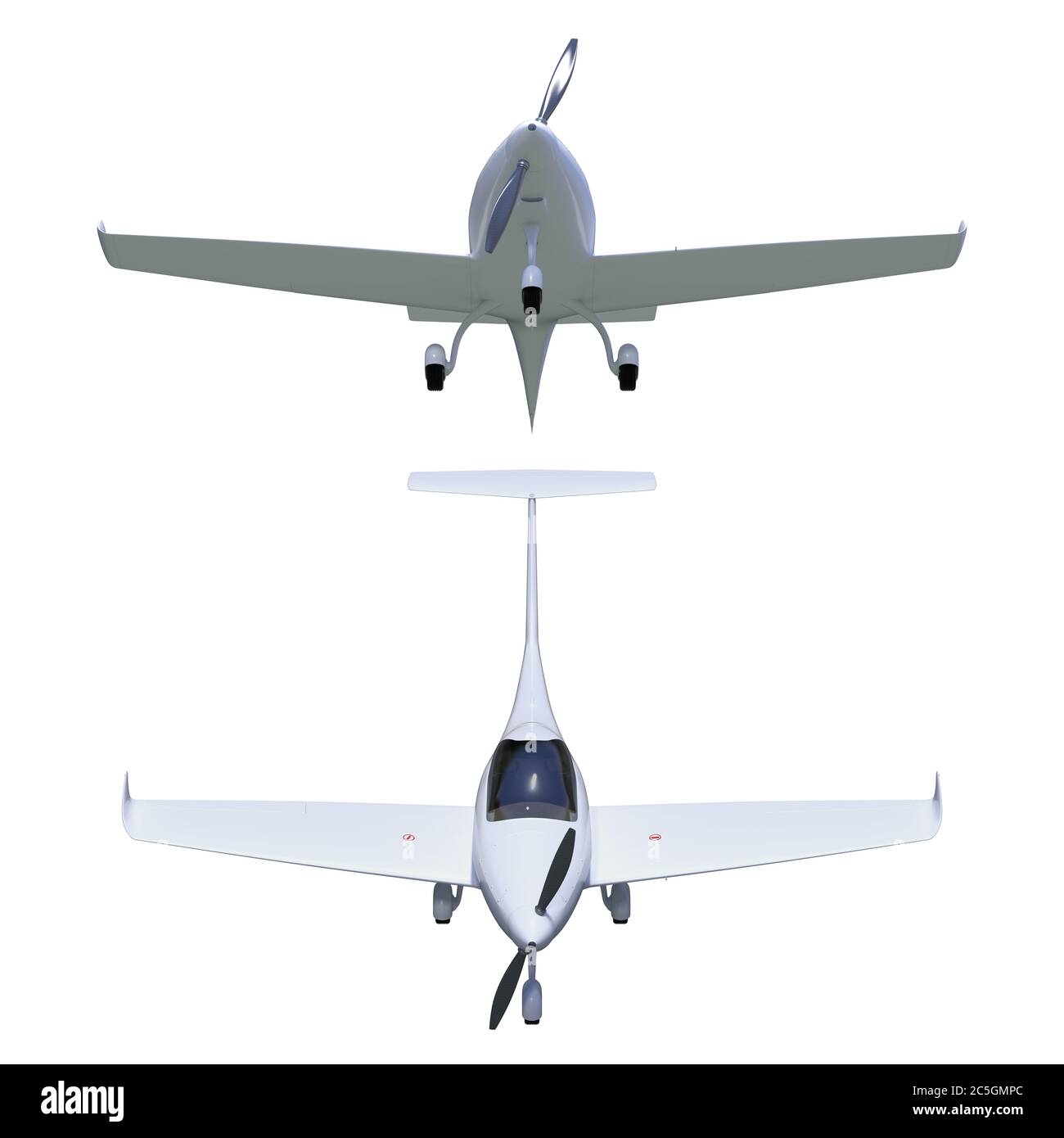 3d render of a light sport aircraft. Small general aviation plane model ...