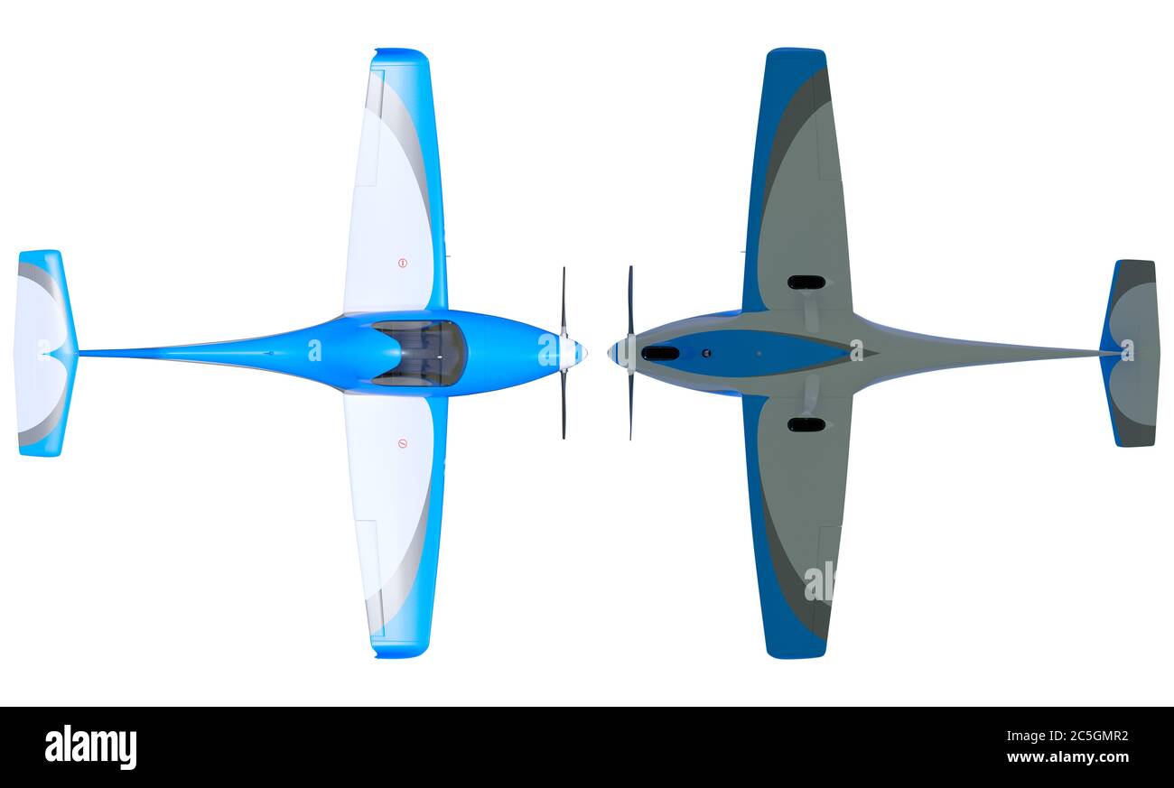3d render of a light sport aircraft. Small general aviation plane model ...