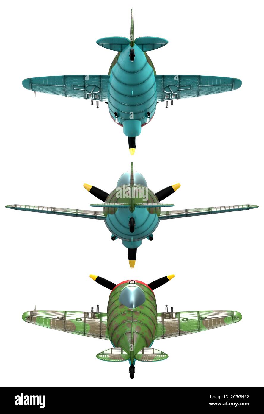 3D model of an stylized cartoon oldschool single engine fighter ...