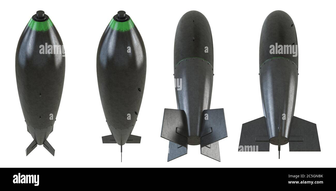 Set of aircraft bombs rendered in 3d. Asset for game design Stock Photo ...