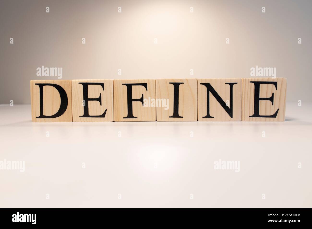 Treasure word made of wooden cubes. Studio photo was taken in spot ...