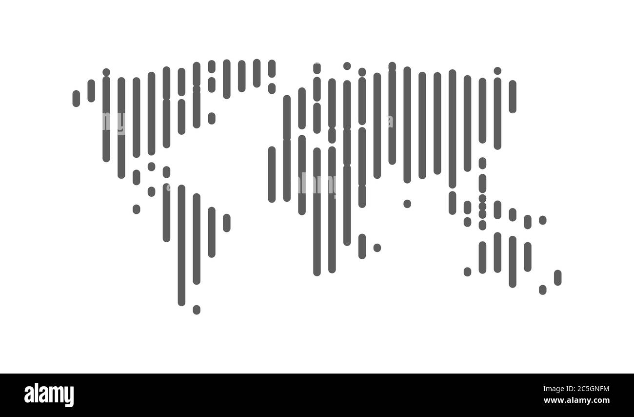Abstract line World map icon. World vector stripes map Stock Vector ...