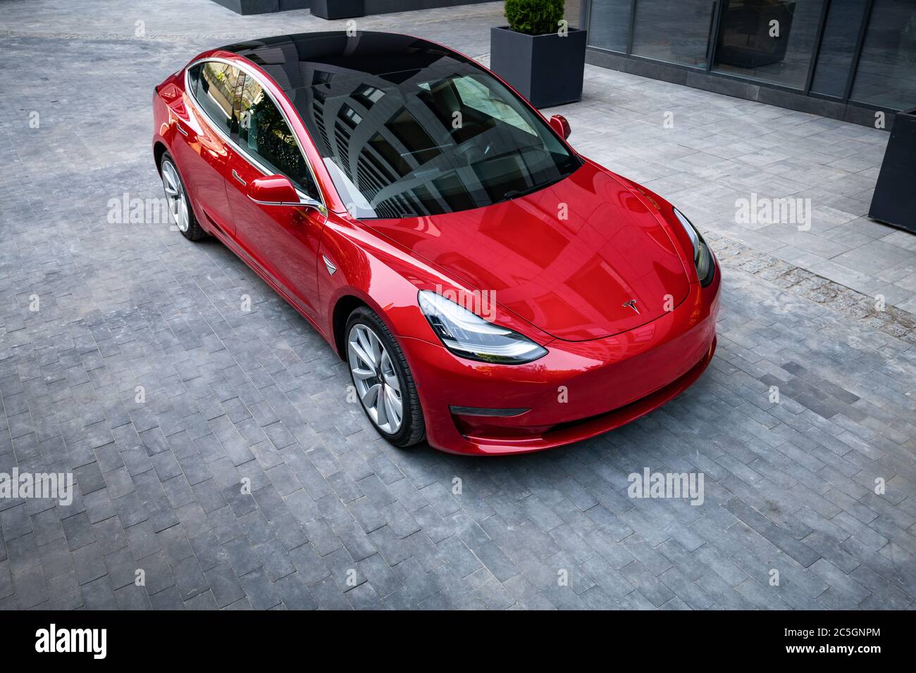 Tesla model 3 red hi-res stock photography and images - Alamy