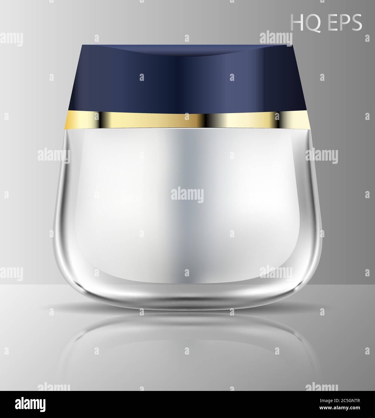 Cream jar for luxury cosmetic ads. Vector mockup illustration. High ...