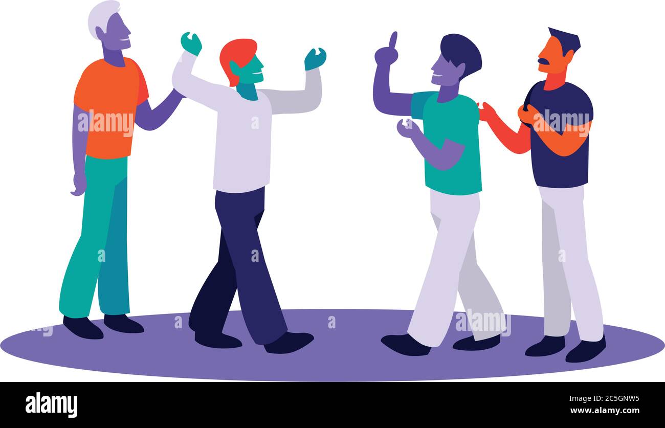 Men with positive thoughts and messages vector illustration desing ...