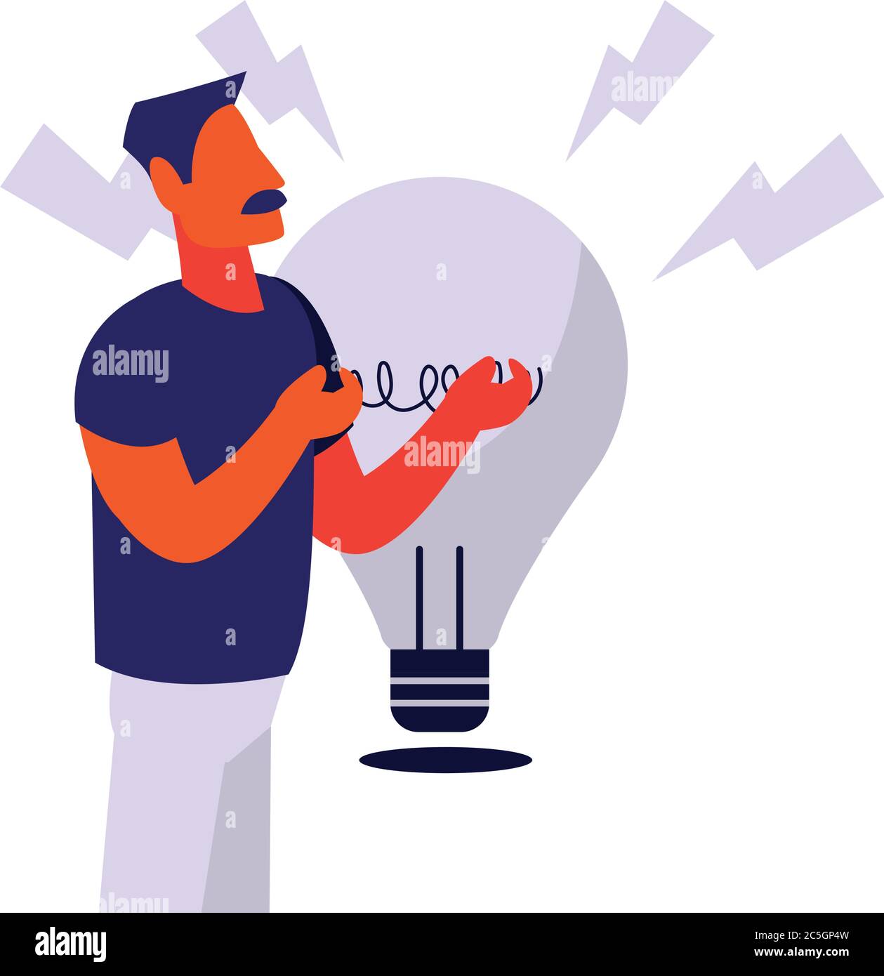 man with concept and creation ideas vector illustration desing Stock ...