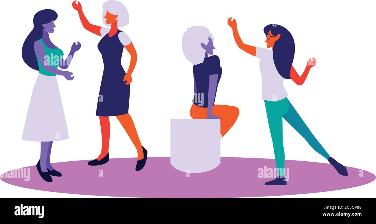 women with positive thoughts and ideas vector illustration desing Stock ...