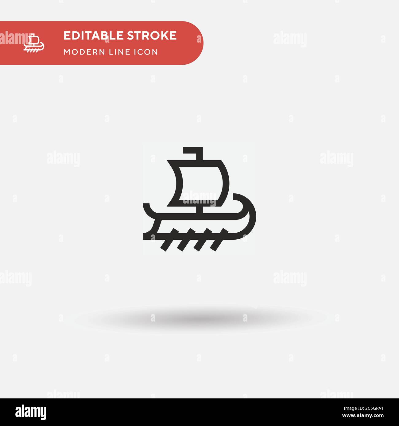Trireme Simple vector icon. Illustration symbol design template for web ...