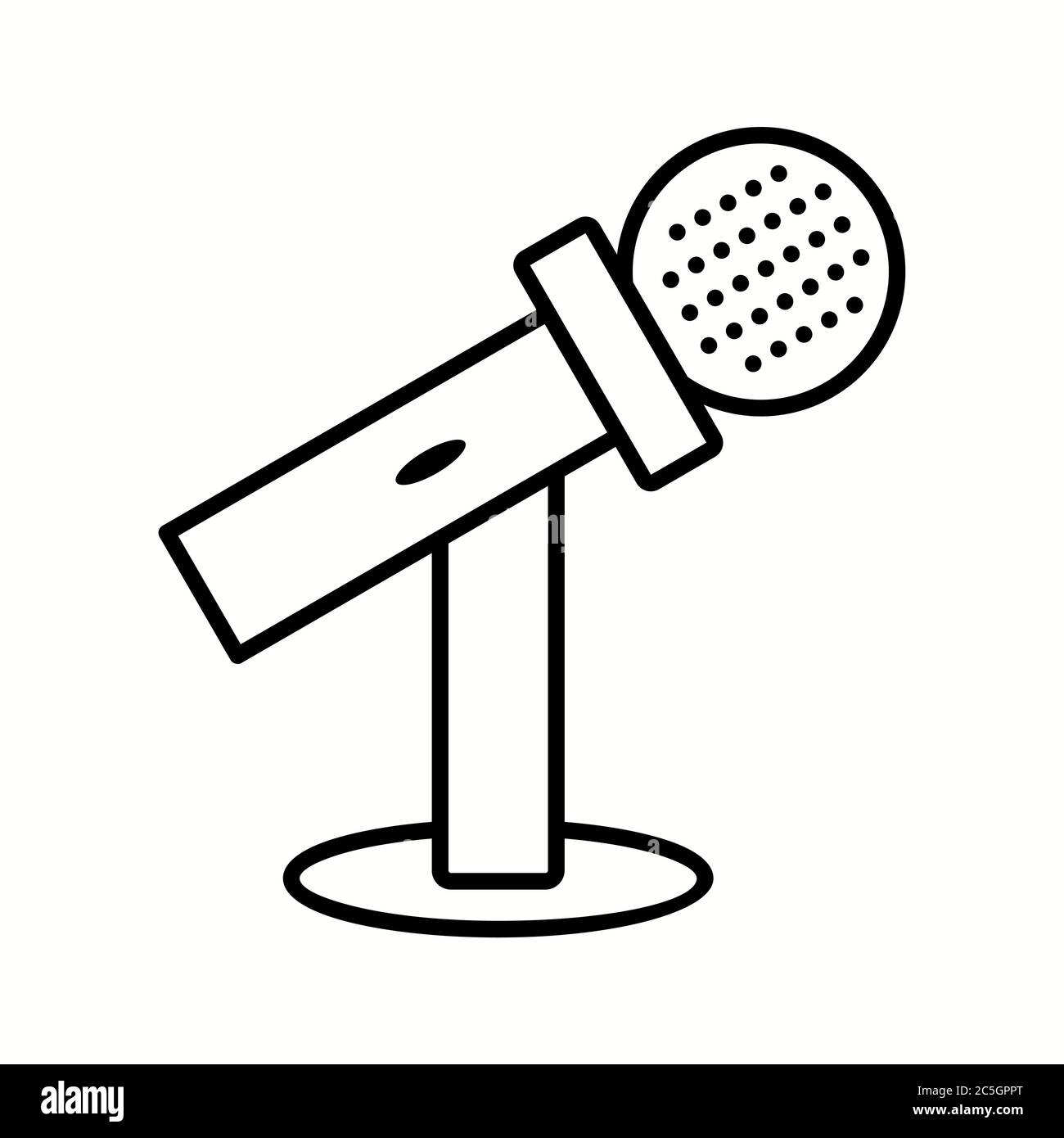 Unique Mic ON Stand Vector Line Icon Stock Vector Image & Art - Alamy