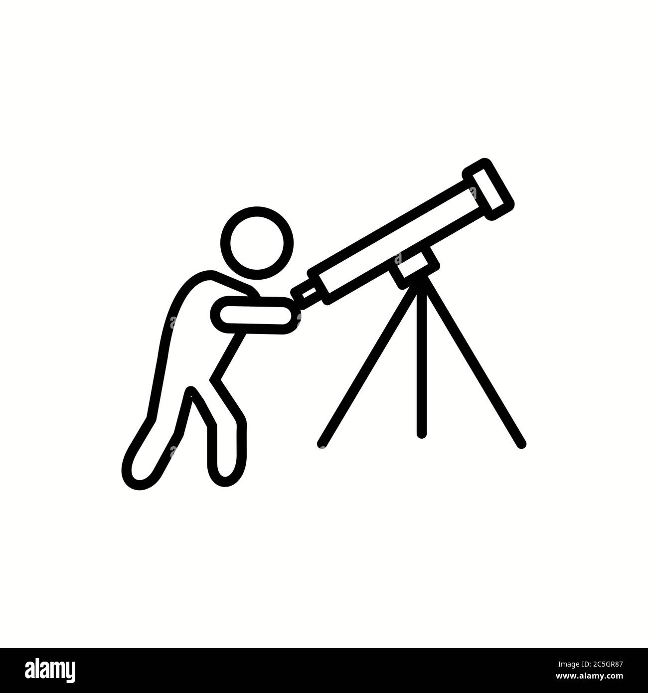 Unique Adjusting Telescope Vector Line Icon Stock Vector Image & Art ...