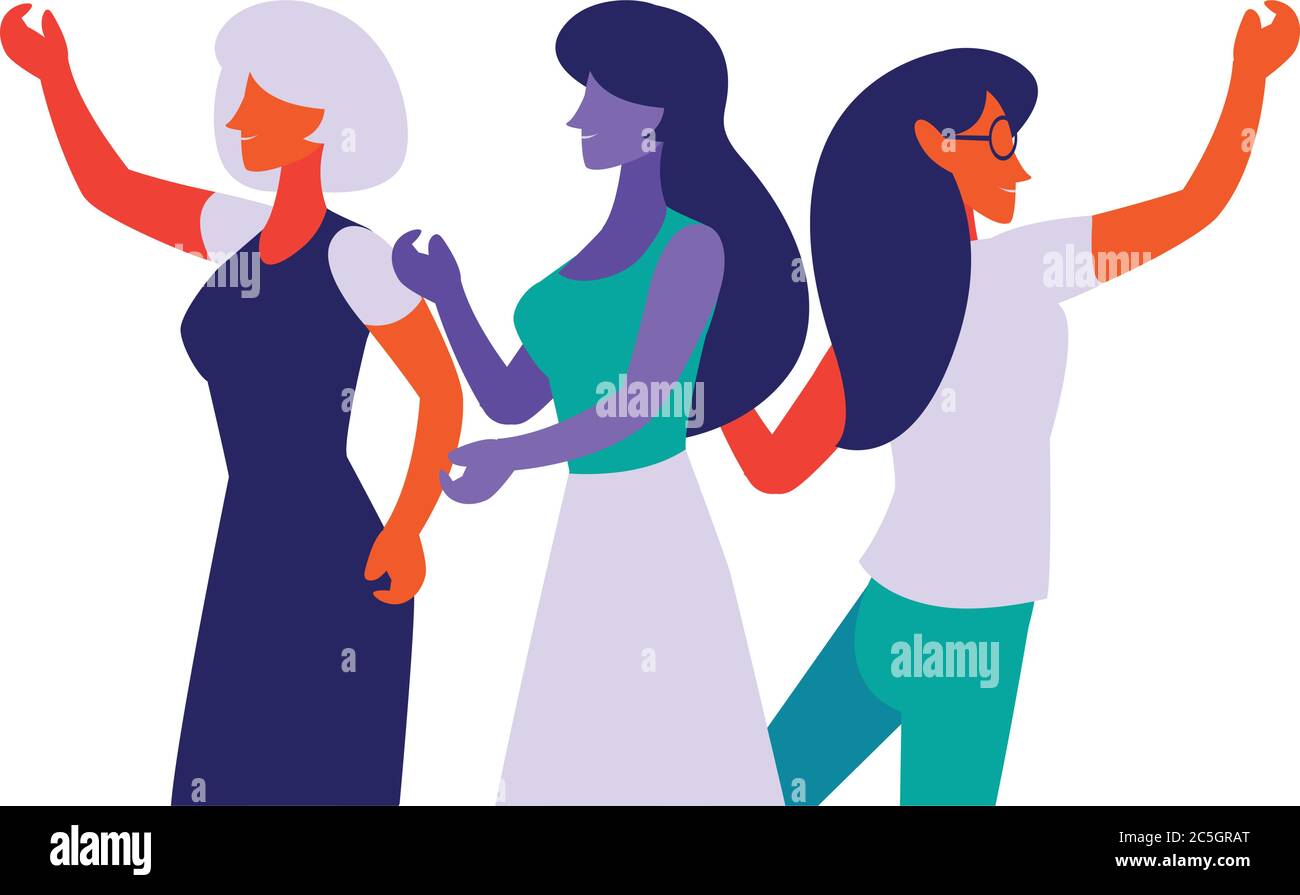 women with positive thoughts and ideas vector illustration desing Stock ...