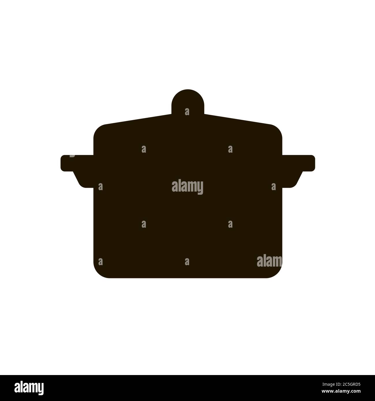 Pan with a lid for cooking soup icon in trendy flat style isolated on ...