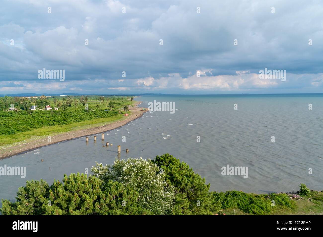 The Rioni River flows into the Black Sea, Poti, Georgia Stock Photo - Alamy