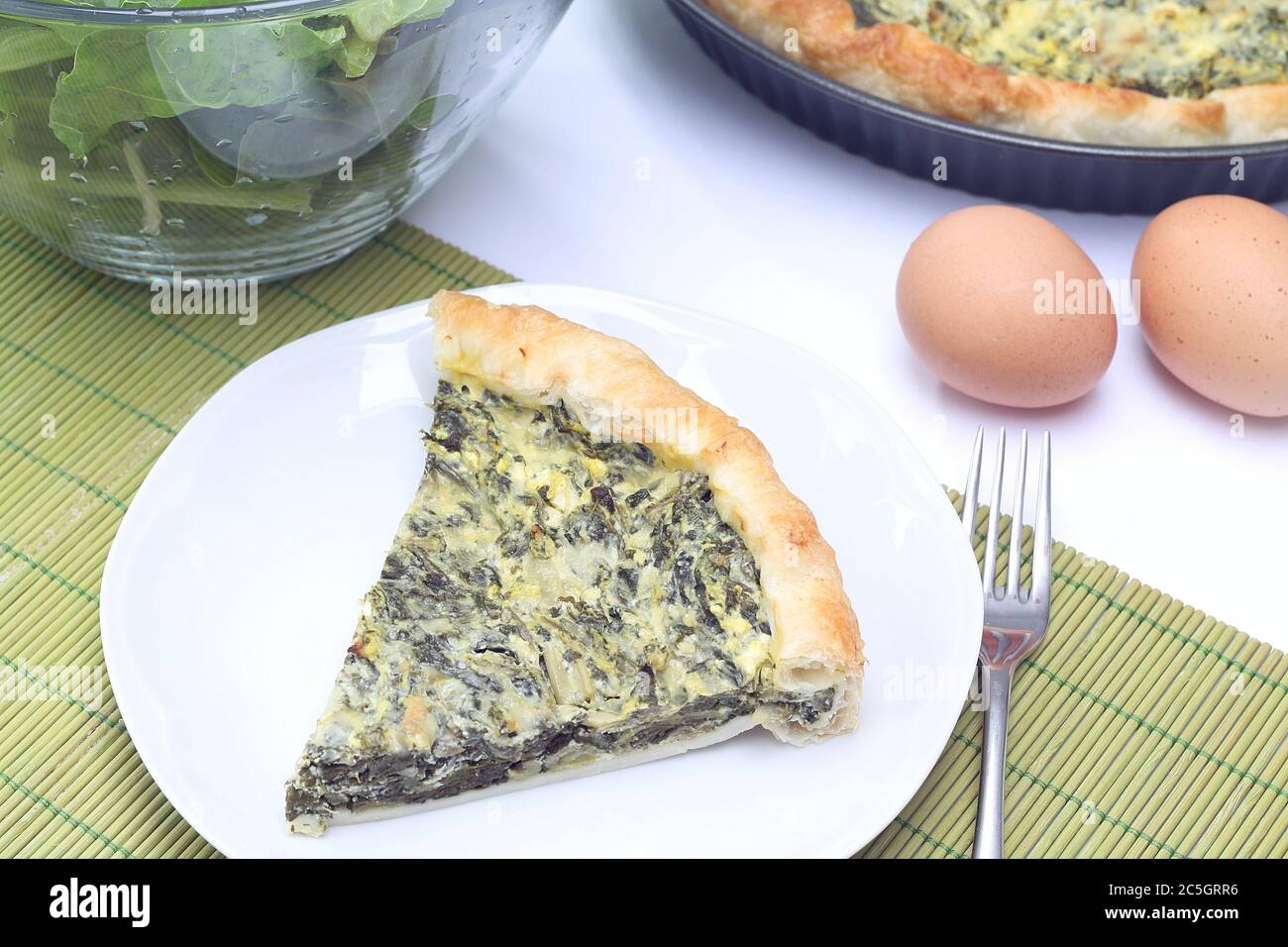 Quiche with chard and cheese Stock Photo - Alamy