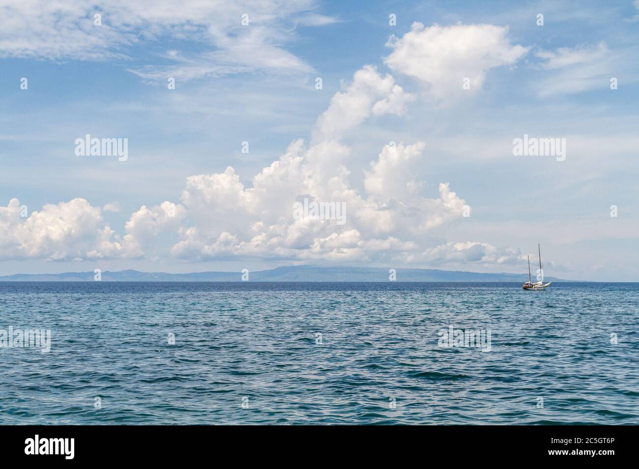 Boats in Bohol Sea or Mindanao Sea. City of Dumaguete, Negros Oriental ...
