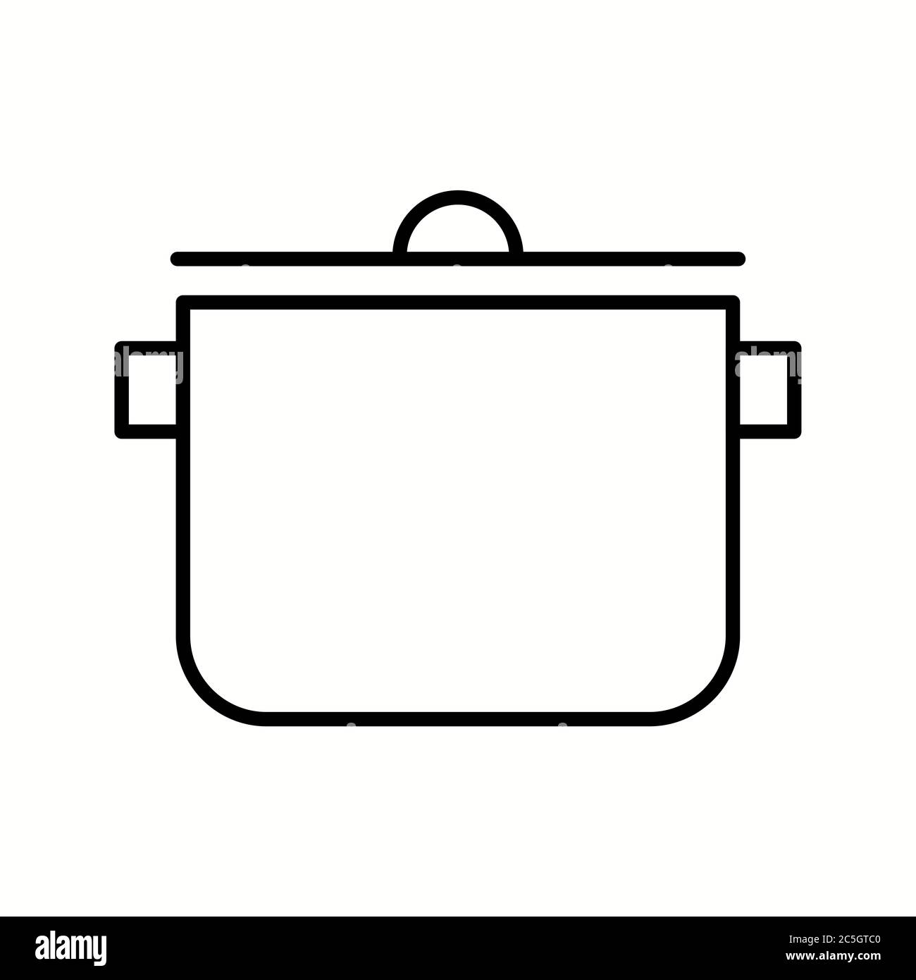 Unique Cooking Pot Vector Line Icon Stock Vector Image & Art - Alamy