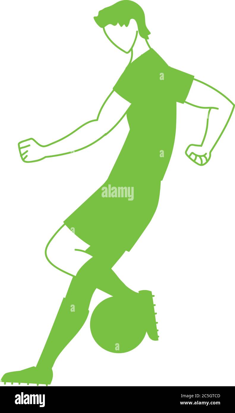 Player man with ball design, Soccer football sport hobby competition ...