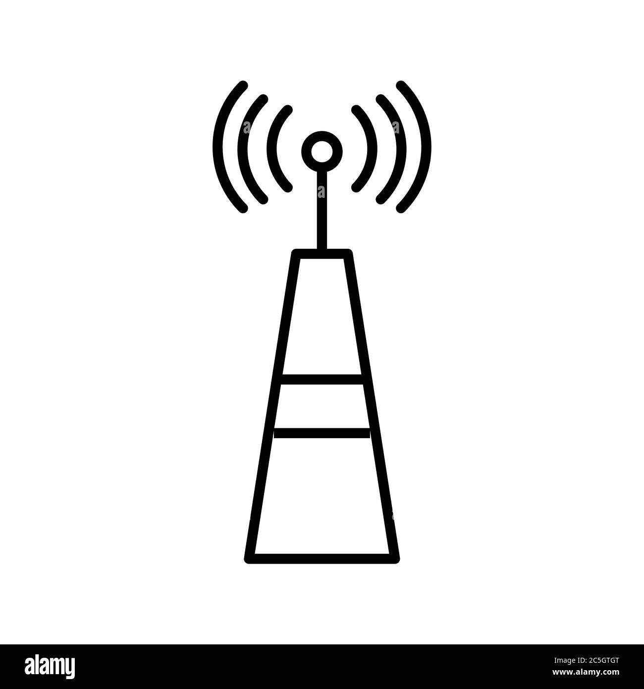 Unique Signal Tower Vector Line Icon Stock Vector Image & Art - Alamy