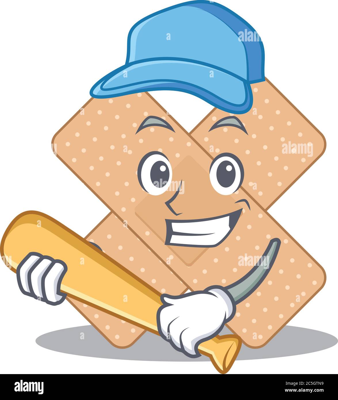 Cool cross bandage caricature picture design playing baseball Stock ...