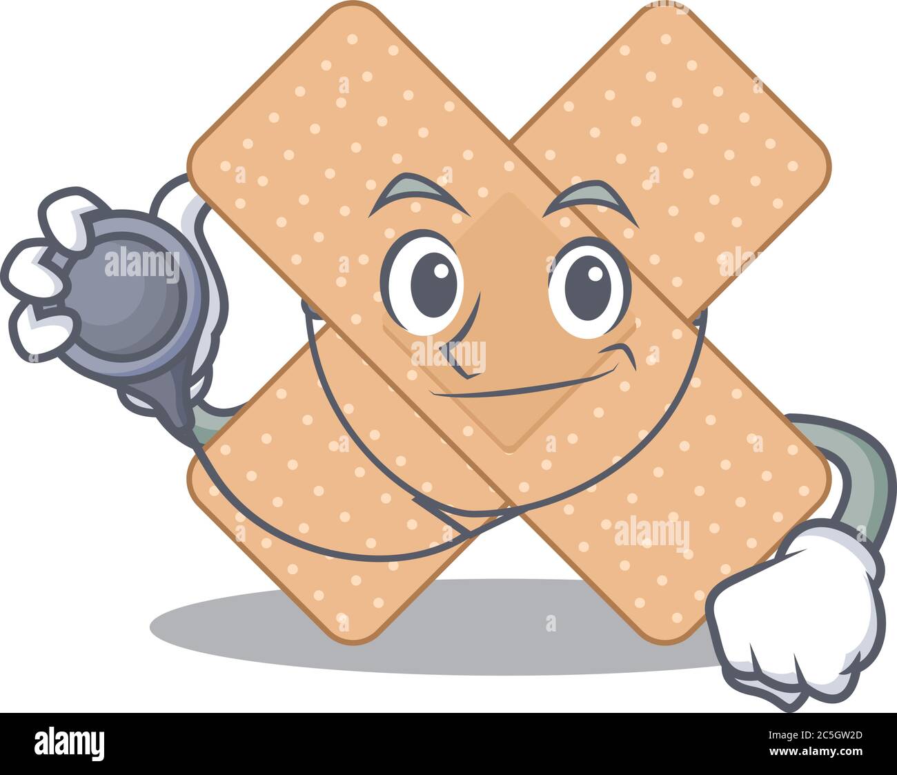 A dedicated cross bandage doctor caricature design working with tools ...