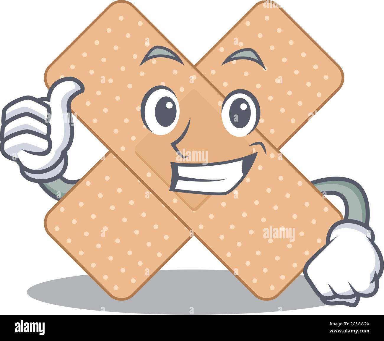 Cross bandage cartoon picture design showing OK finger pose Stock ...