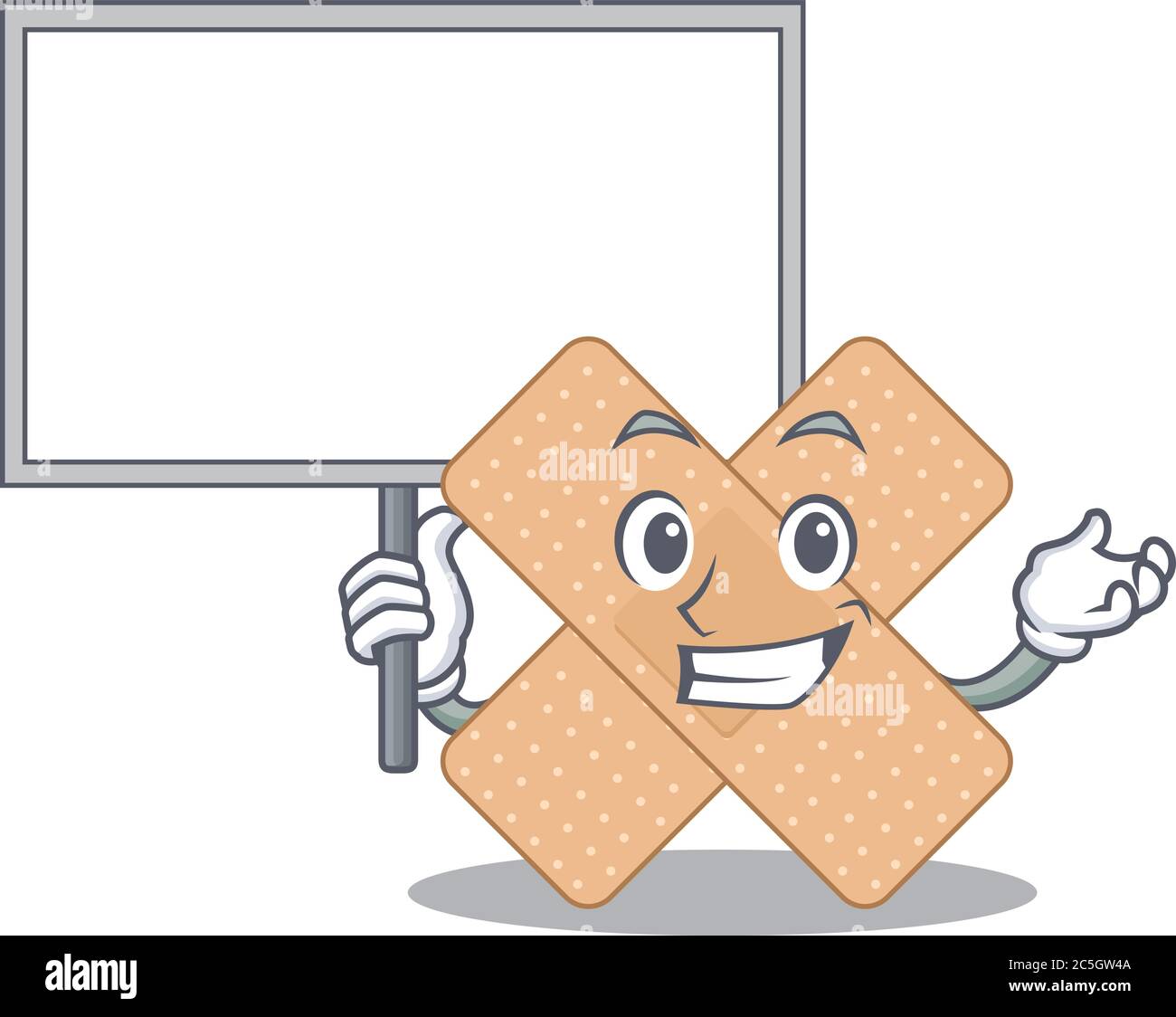 sweet Mascot design of cross bandage bring a board Stock Vector Image ...