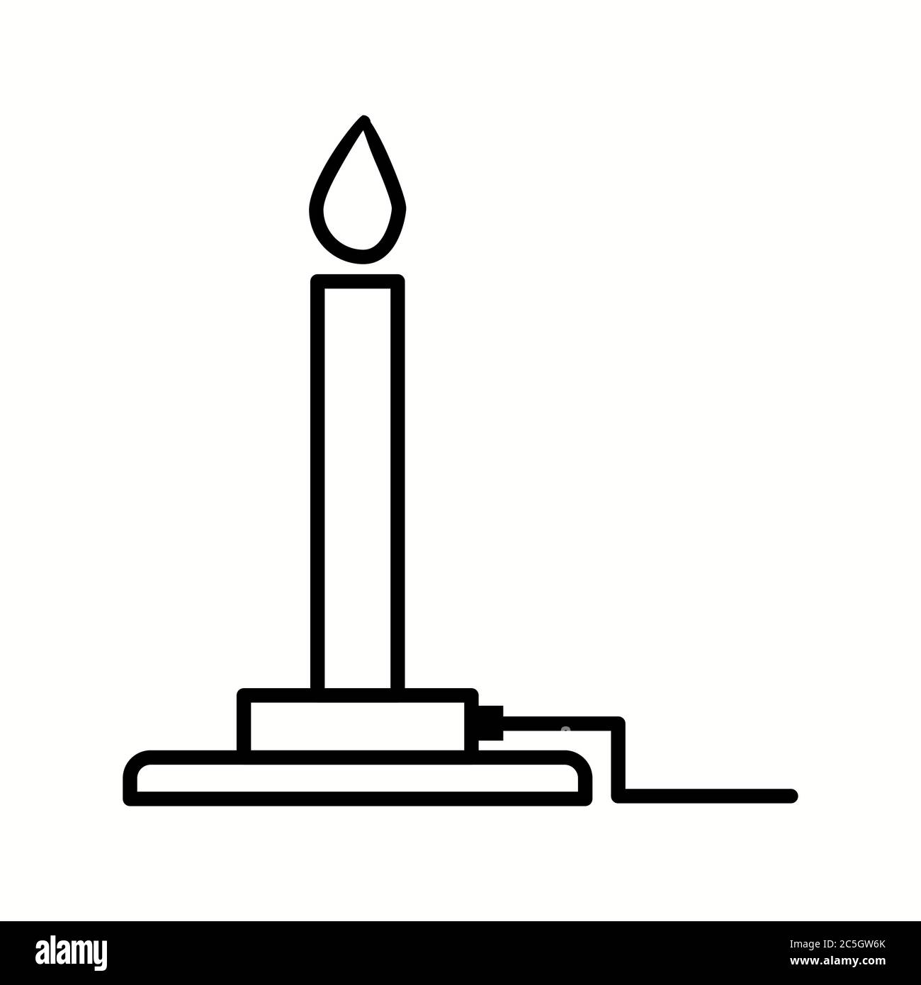 Unique Bunsen Burner Vector Line Icon Stock Vector Image & Art - Alamy