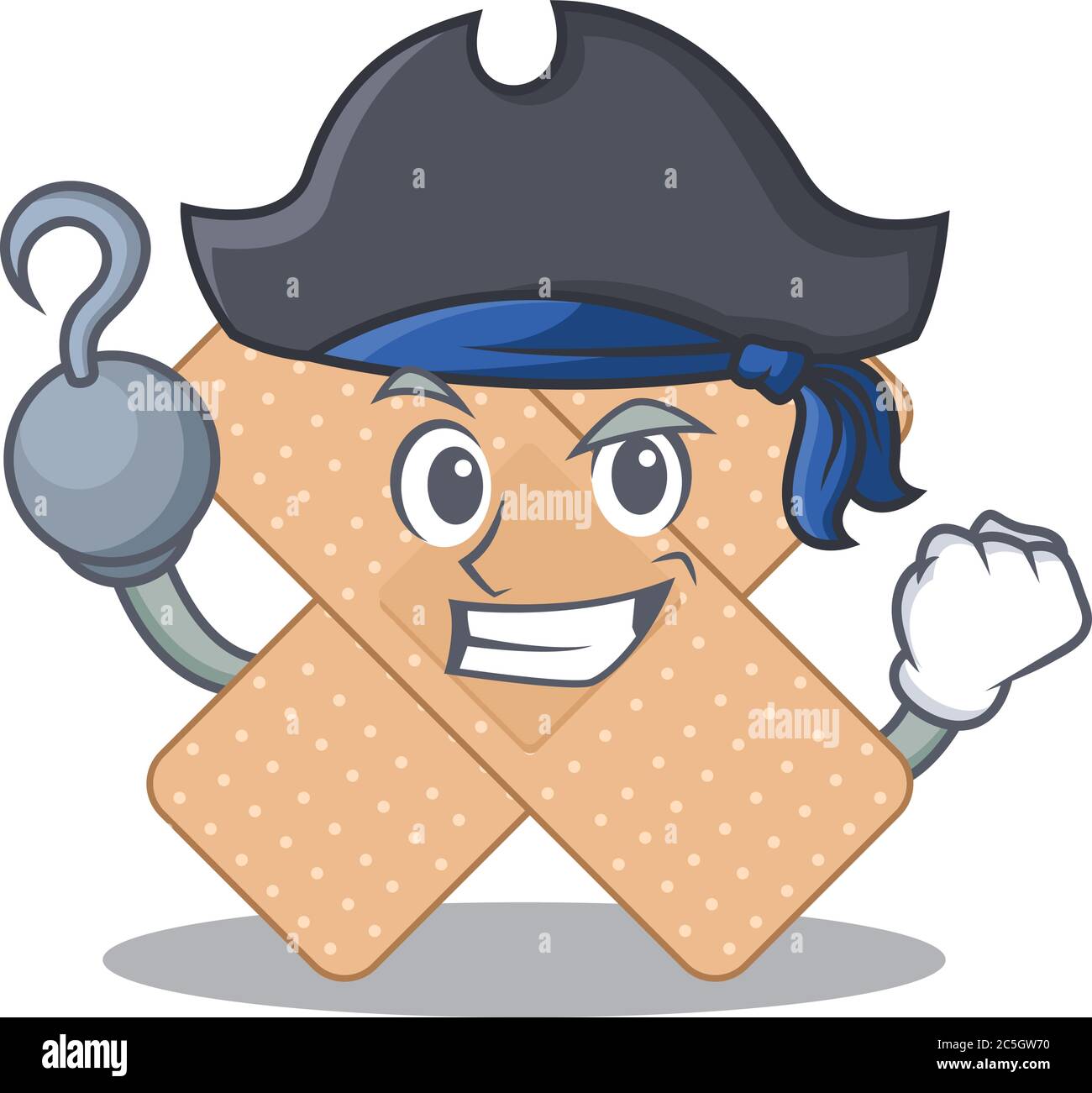 one hook hands Pirate character cross bandage cartoon design Stock ...
