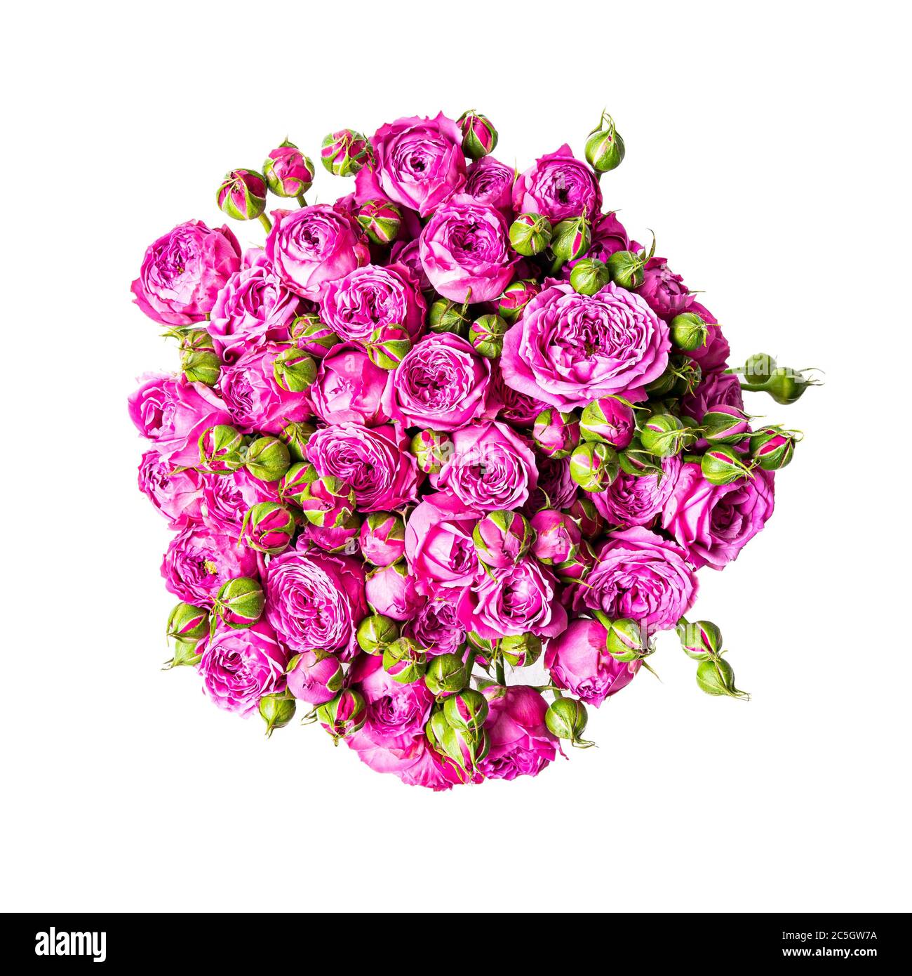 Roses bouqet over white background, isolated top down view Stock Photo ...