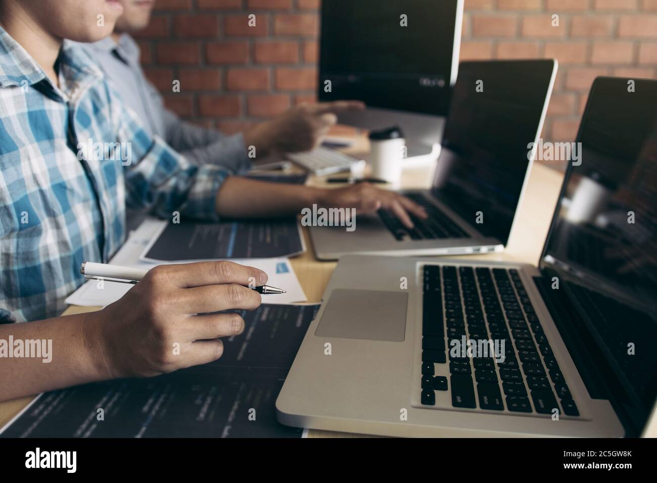 Professional development programmer cooperating meeting programming website working a software ...