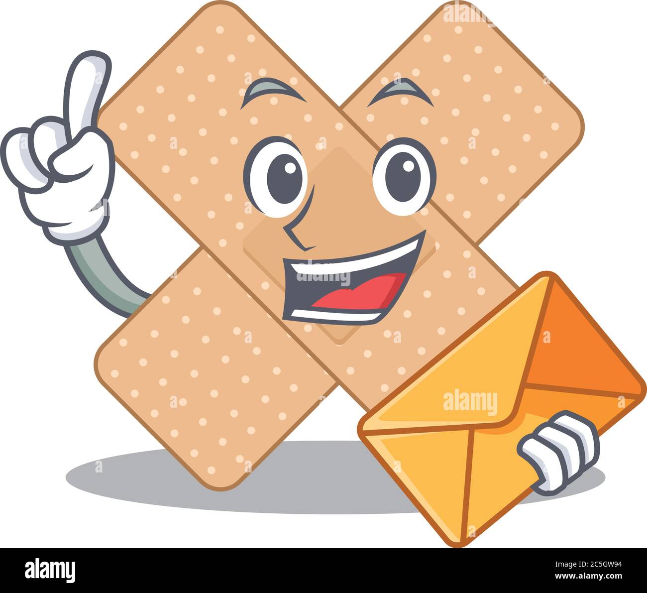 A picture of cheerful cross bandage caricature design concept having an ...