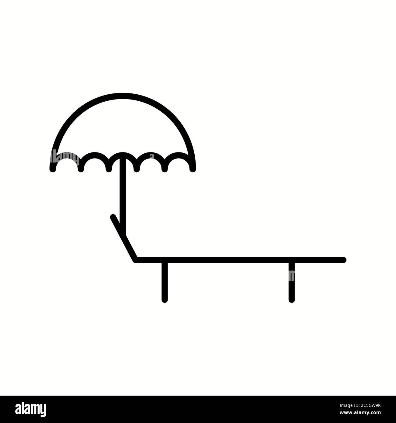 Unique Sunbathing Chair Vector Line Icon Stock Vector Image & Art - Alamy