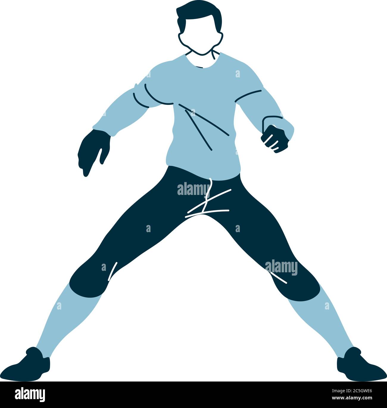 goalkeeper player man with uniform in aerodynamic position design ...